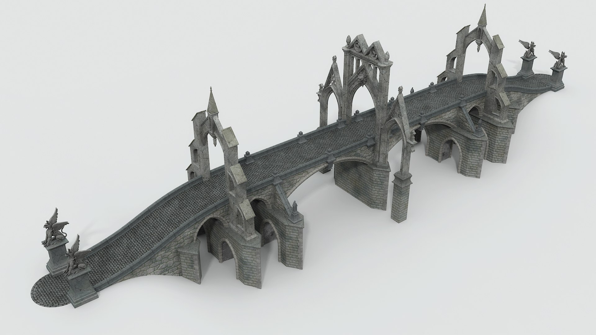3D Gothic Bridge 02 - TurboSquid 1721902