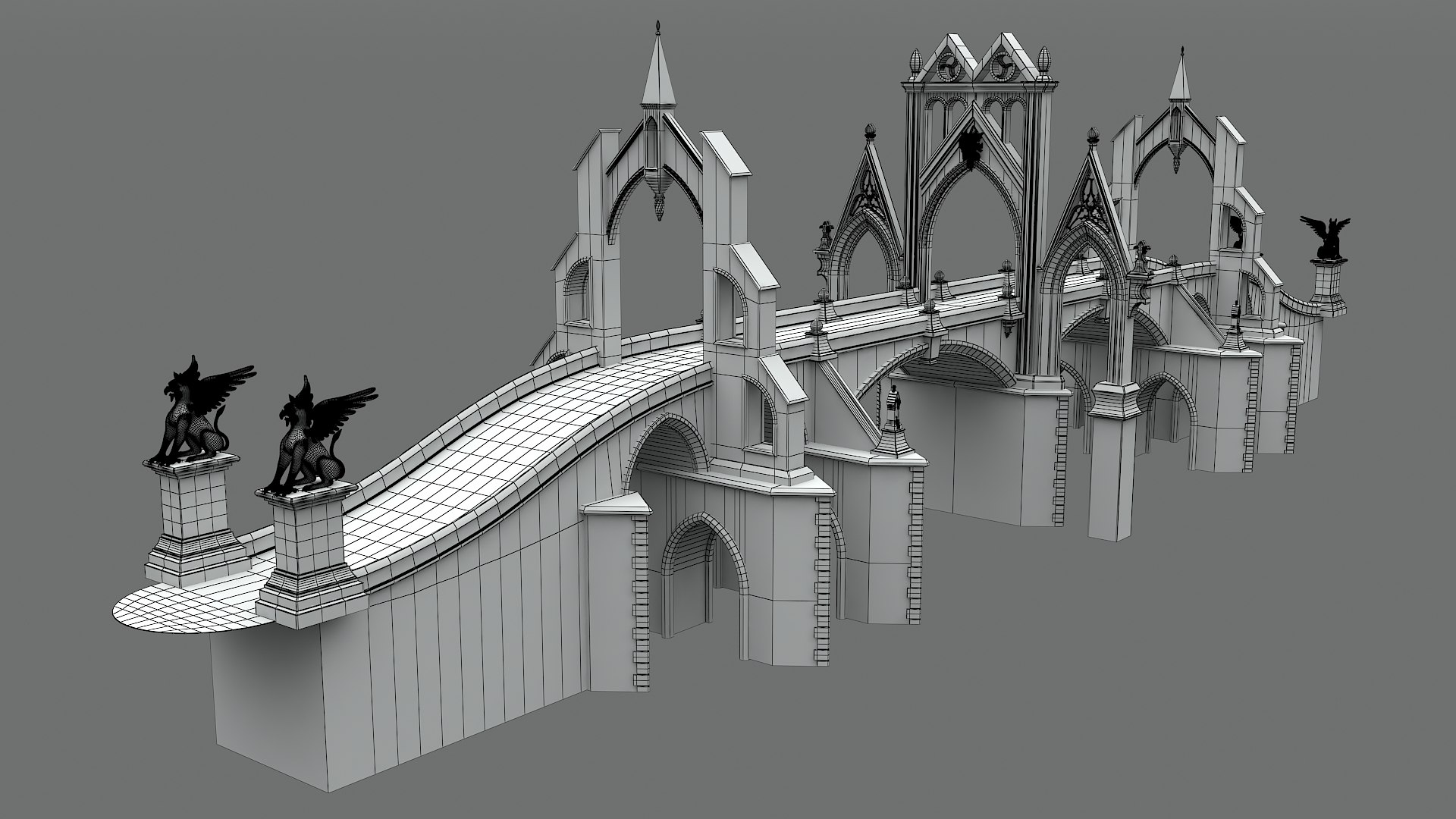 3D Gothic Bridge 02 - TurboSquid 1721902