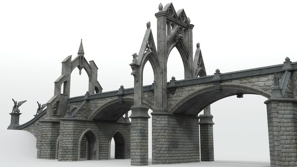 3D Gothic Bridge 02 - TurboSquid 1721902