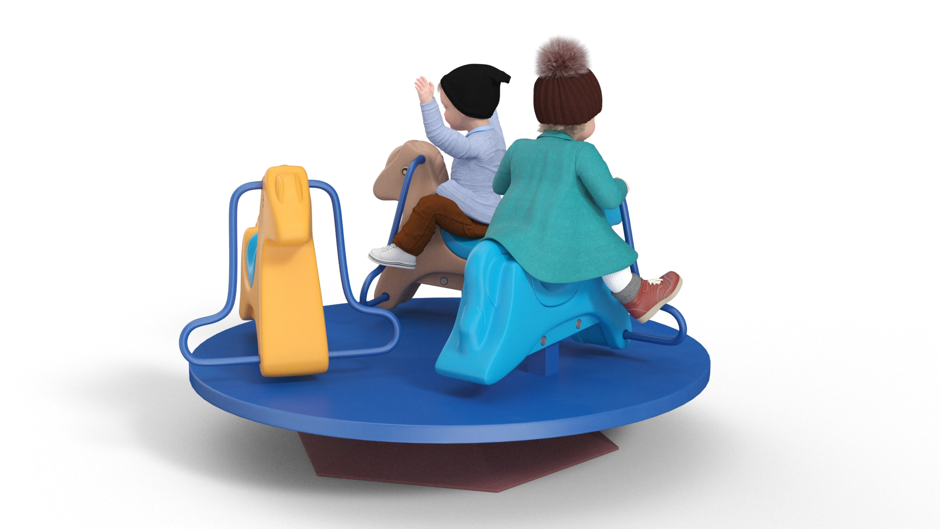 Boy And Girl Riding Carousel Fur 3D Model - TurboSquid 2296482