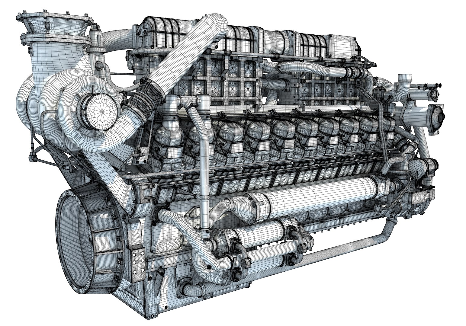 3D marine propulsion 20 cylinders - TurboSquid 1168817