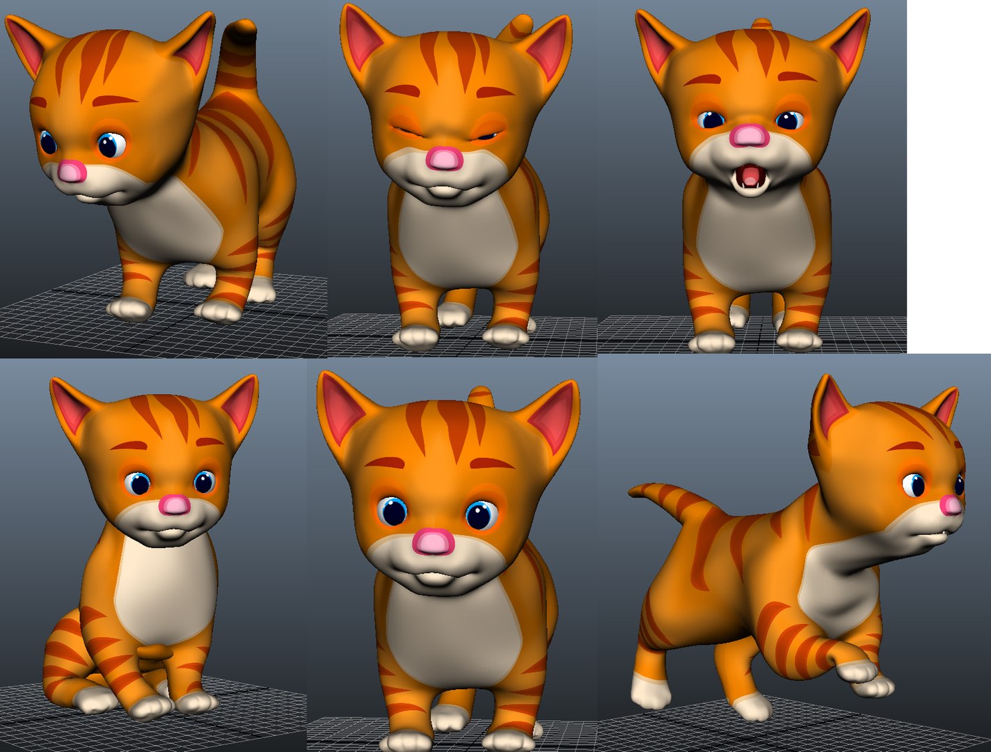 Cartoon cat animation 3D - TurboSquid 1216885