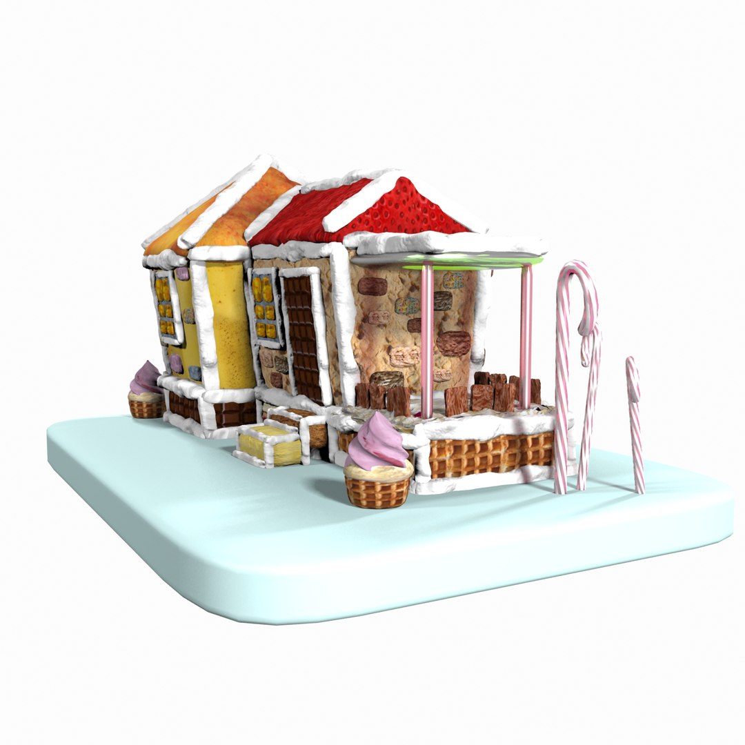 3D sweet candy gingerbread house model - TurboSquid 1356236