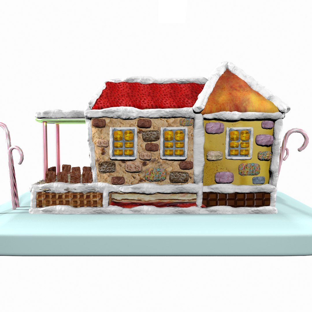 3D sweet candy gingerbread house model - TurboSquid 1356236