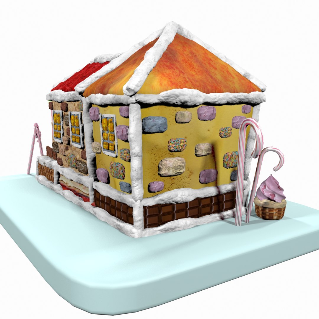 3D sweet candy gingerbread house model - TurboSquid 1356236