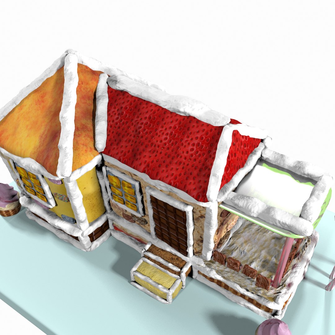 3D sweet candy gingerbread house model - TurboSquid 1356236