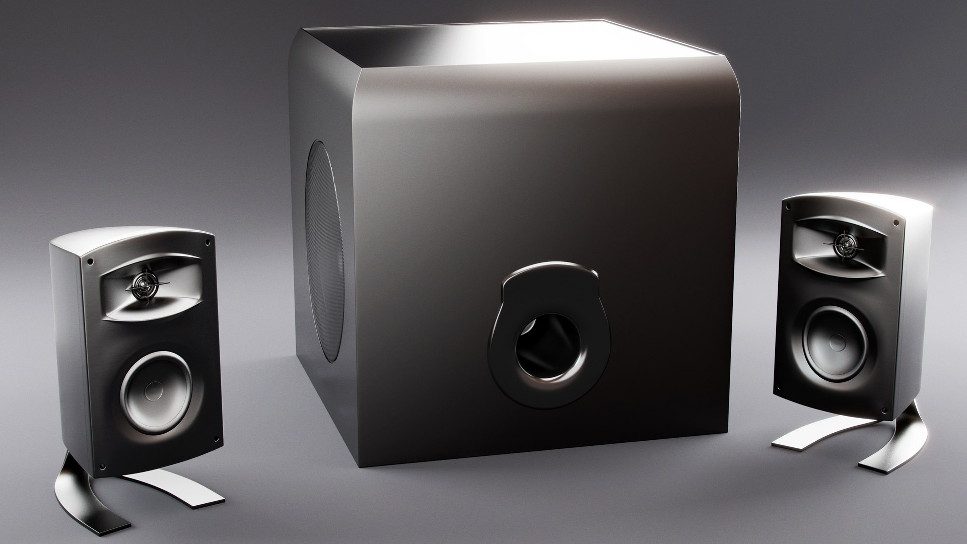 3D Speakers 2-1 Model - TurboSquid 2076027