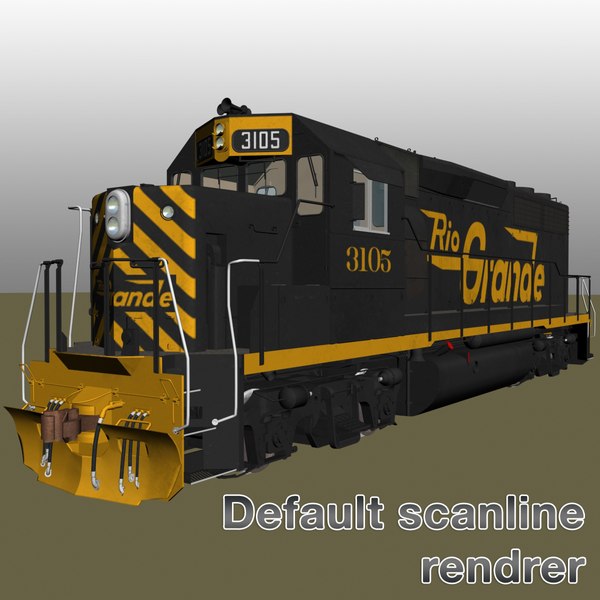 3ds max emd gp40-2 railroad engines