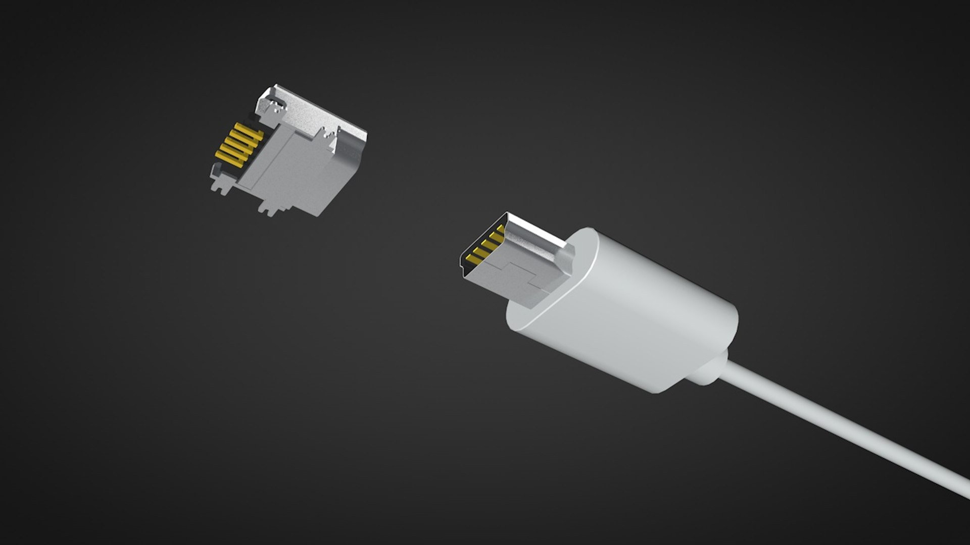 3D Connector Mini Usb Model - TurboSquid 1251438