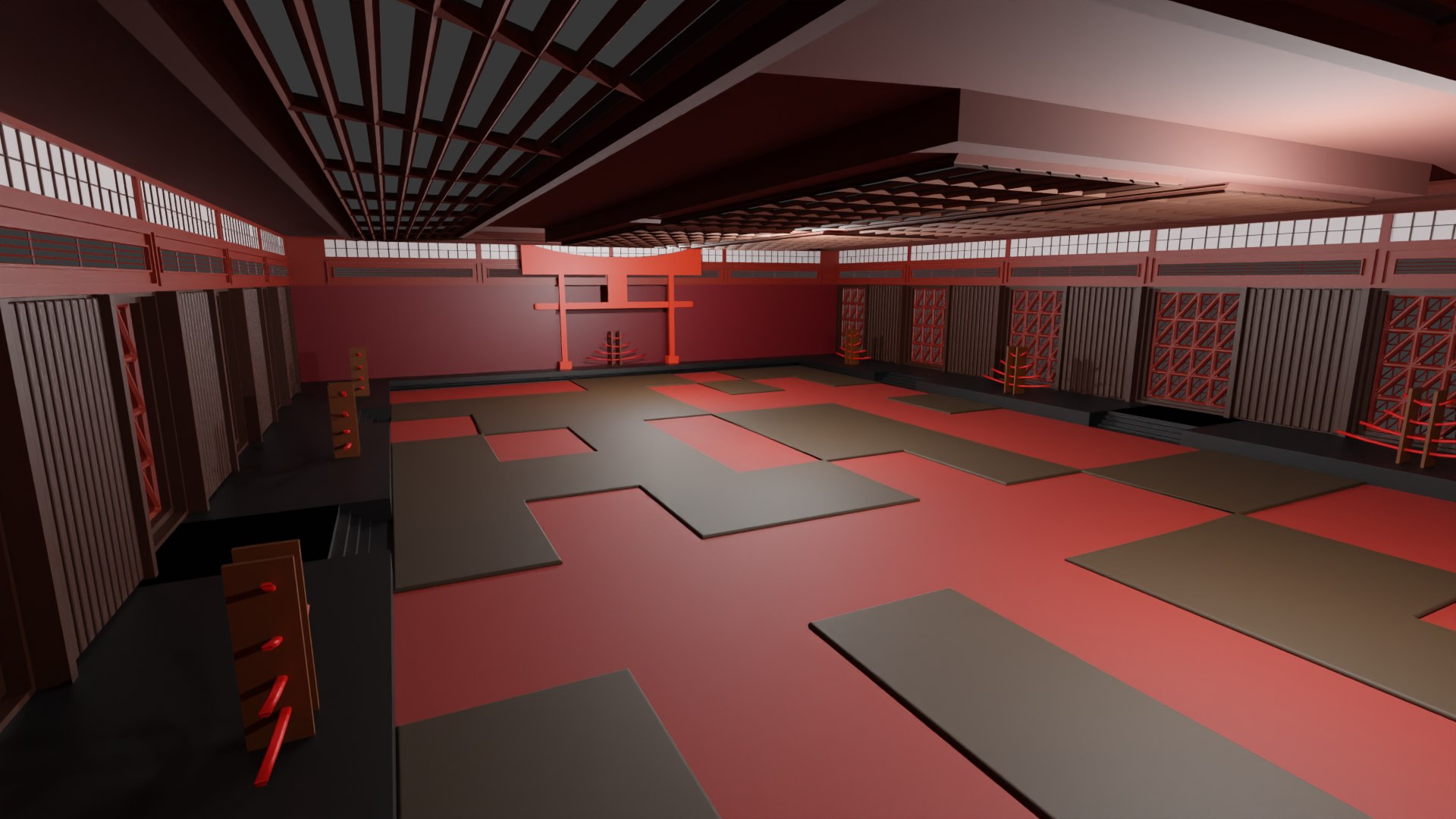 Dojo Fighting Hall 3D Model - TurboSquid 2158008