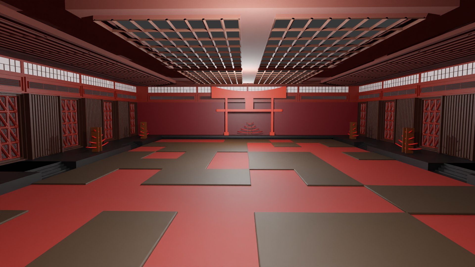 Dojo Fighting Hall 3D Model - TurboSquid 2158008