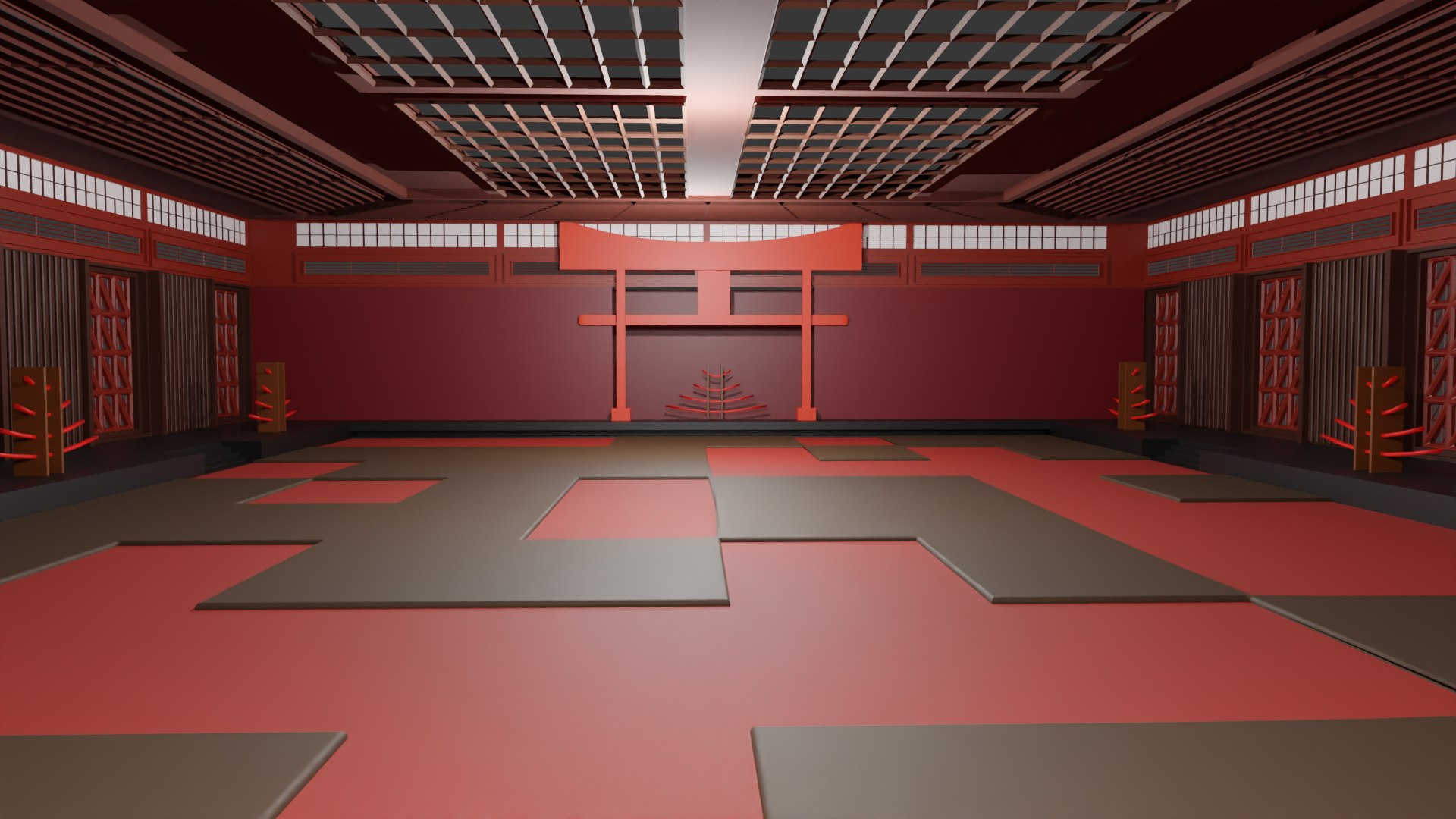 Dojo Fighting Hall 3D Model - TurboSquid 2158008