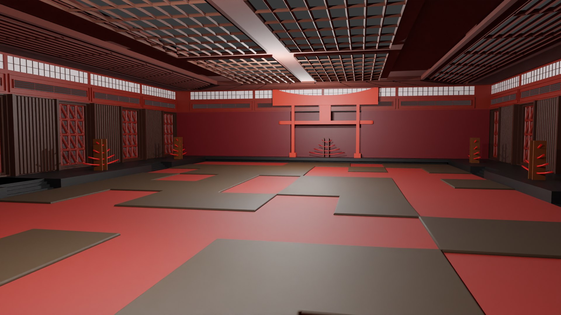 Dojo Fighting Hall 3D Model - TurboSquid 2158008