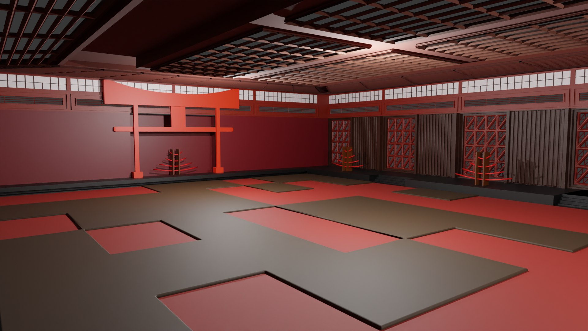 Dojo Fighting Hall 3D Model - TurboSquid 2158008