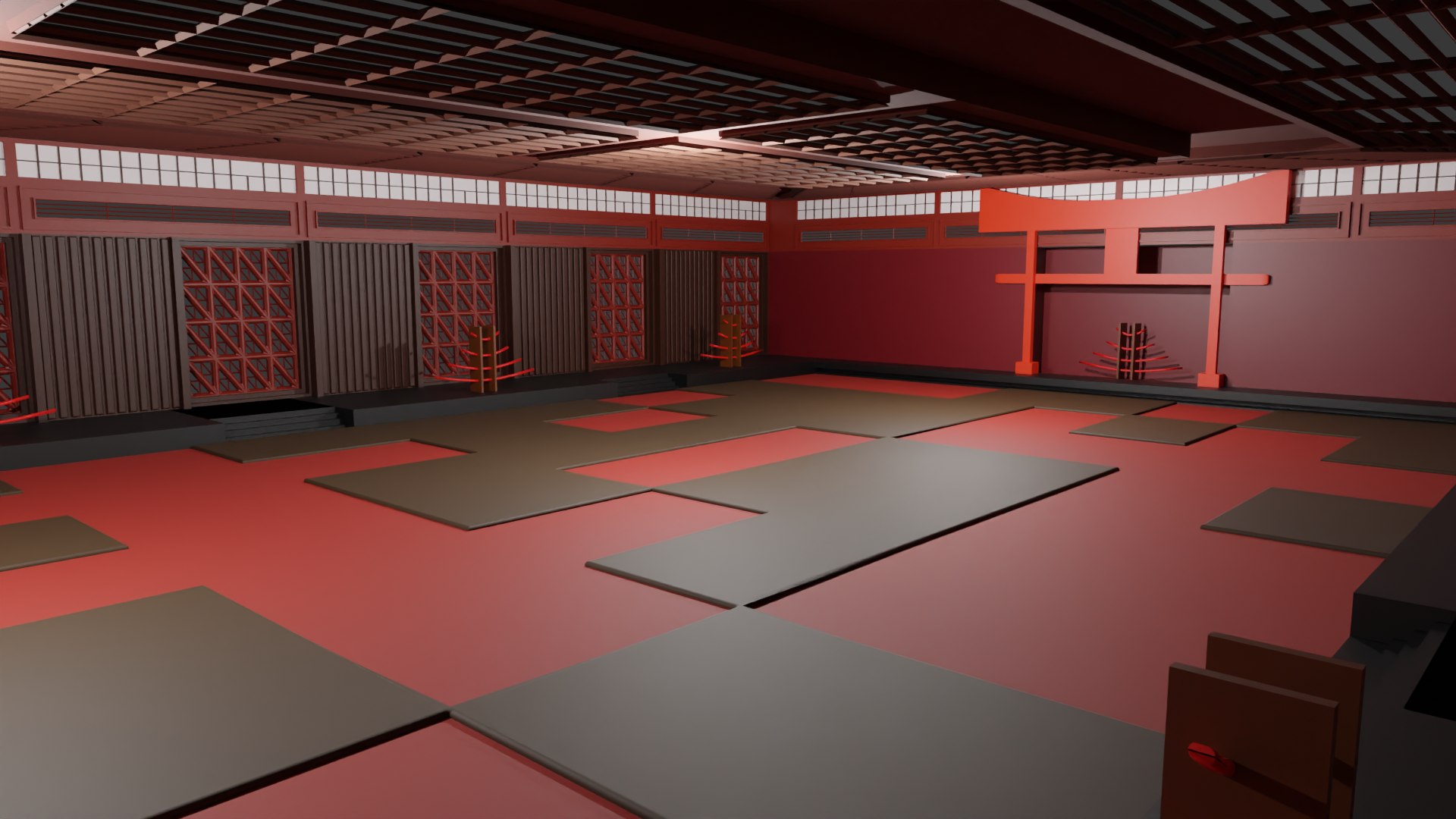 Dojo Fighting Hall 3D Model - TurboSquid 2158008