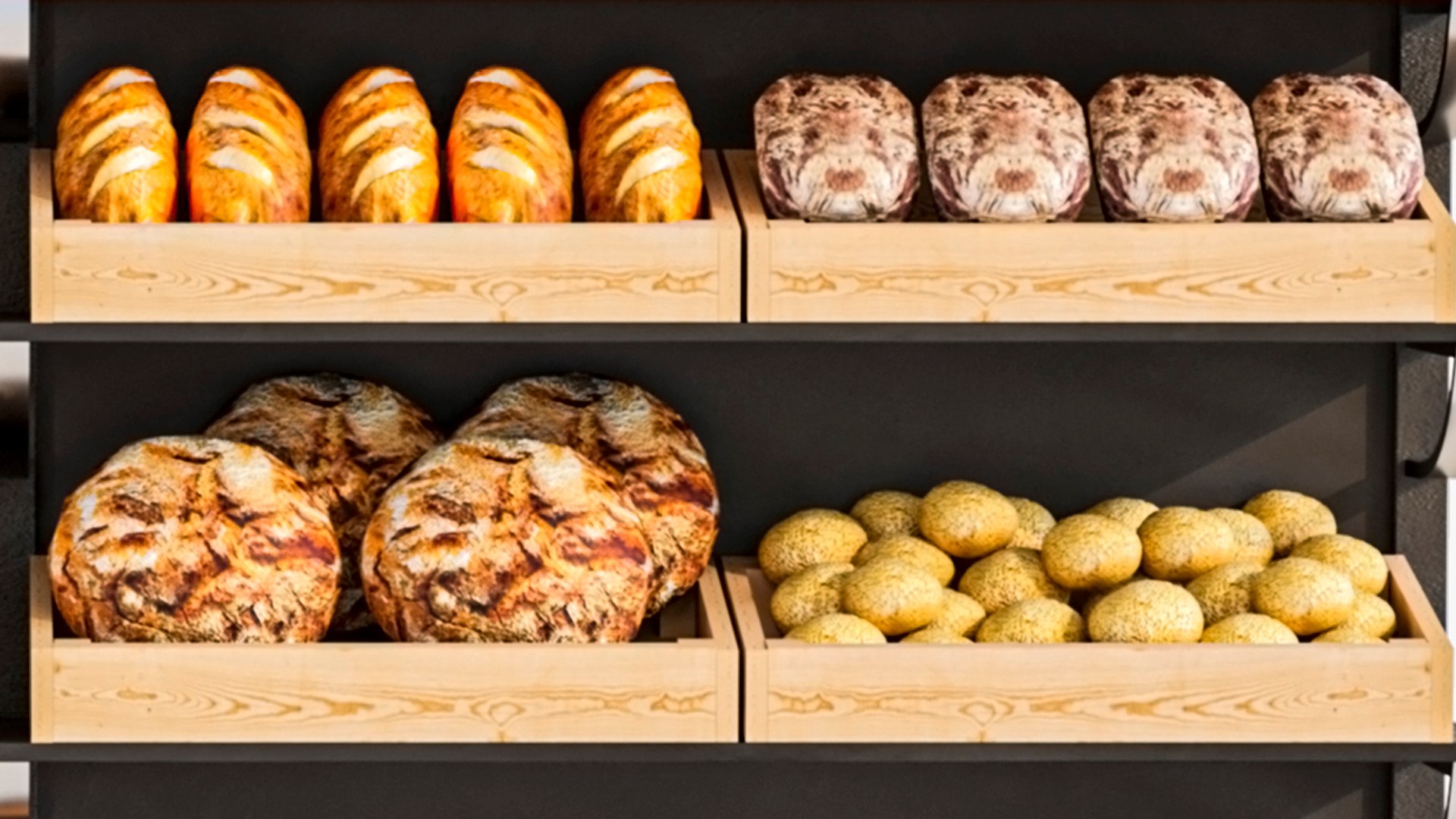 3D Rack With Baked Goods In A Candy Store Model - TurboSquid 2153193