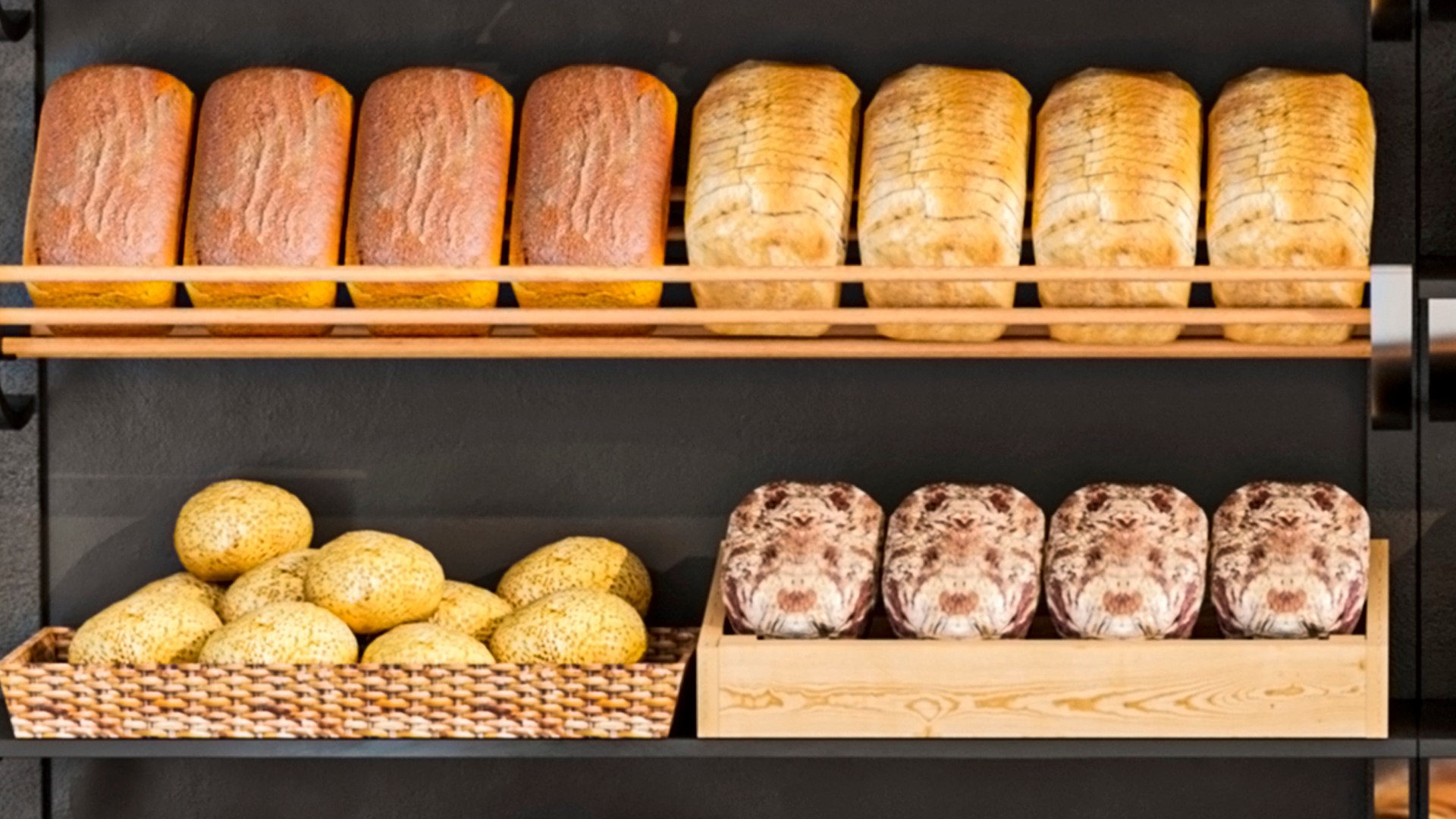 3D Rack with baked goods in a candy store model - TurboSquid 2153193