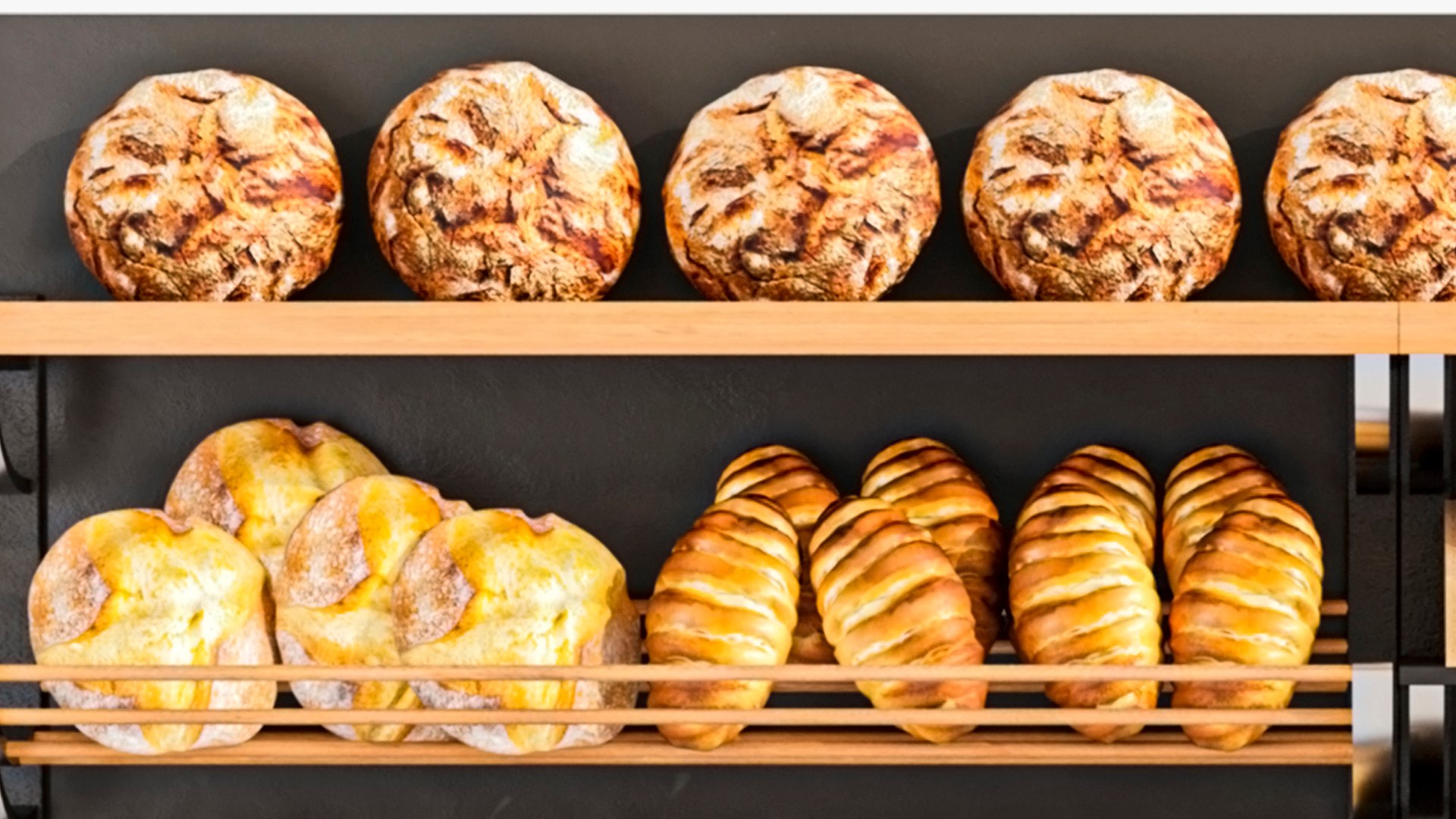 3D Rack With Baked Goods In A Candy Store Model - TurboSquid 2153193