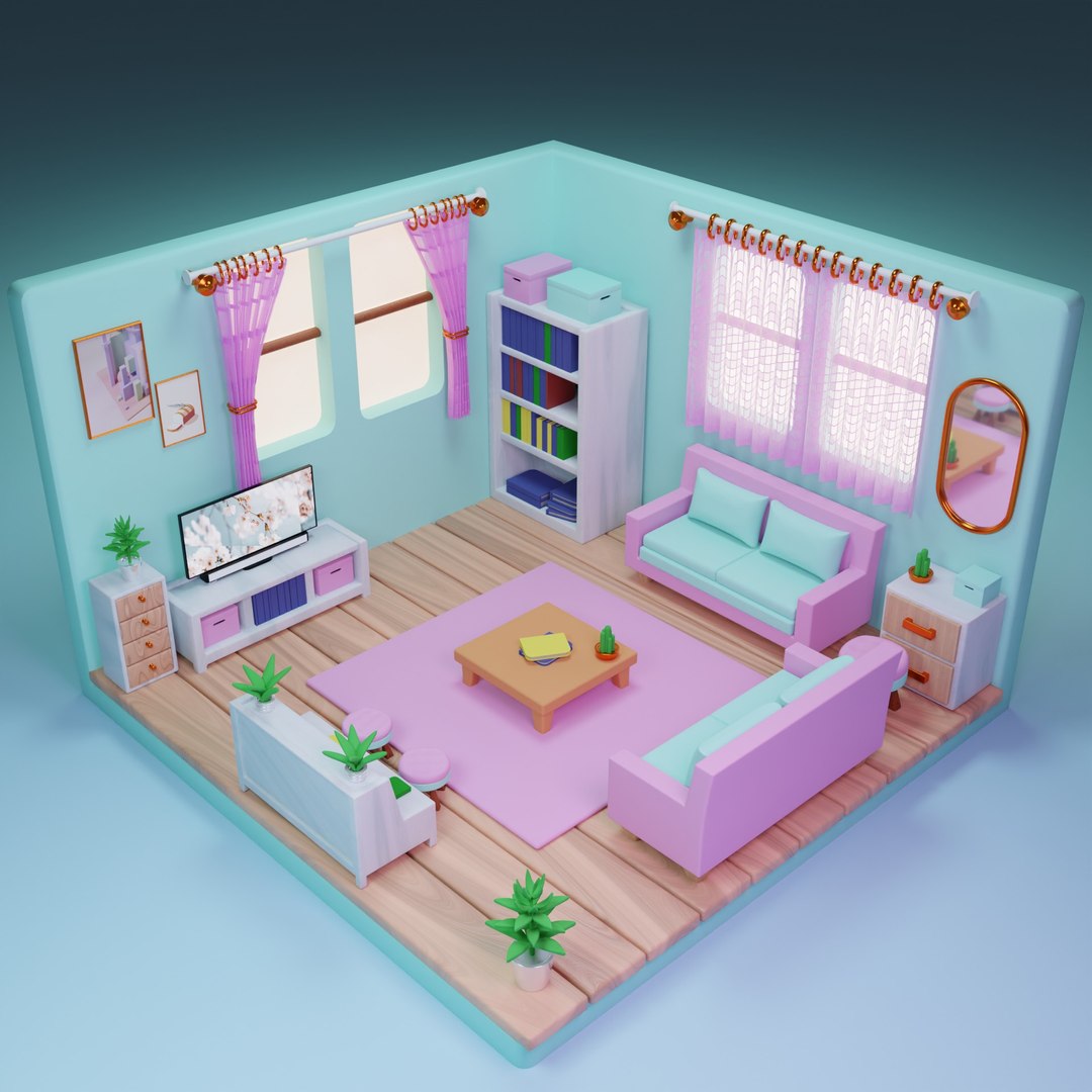 Isometric Room Design Model - TurboSquid 2207907