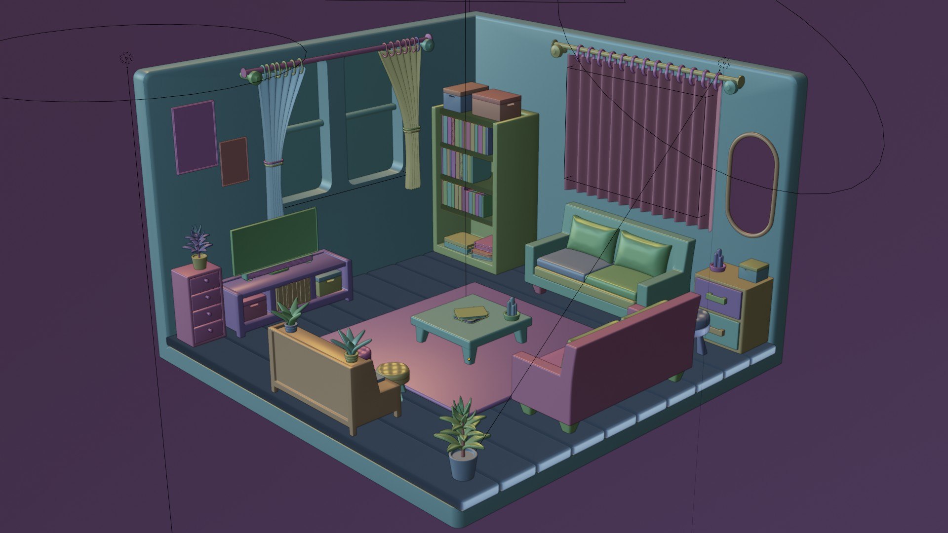 Isometric Room Design Model - TurboSquid 2207907