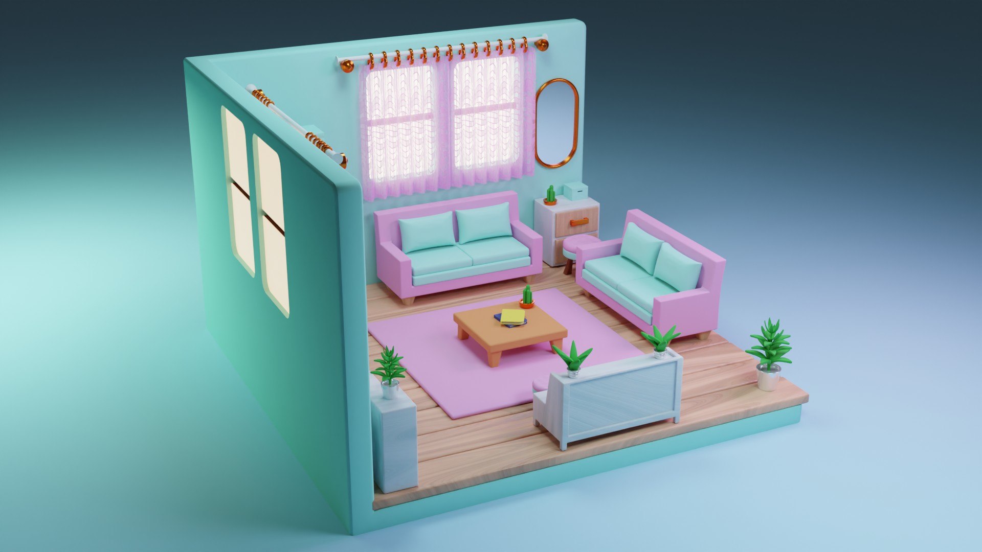 Isometric Room Design Model - TurboSquid 2207907
