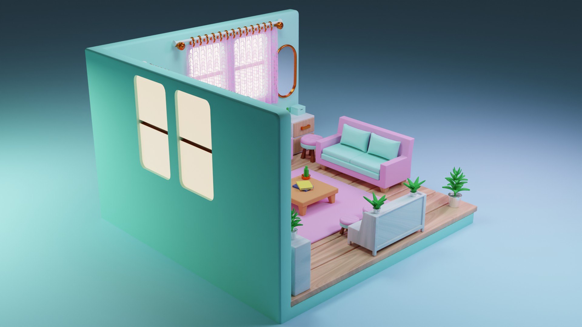 Isometric Room Design Model - TurboSquid 2207907