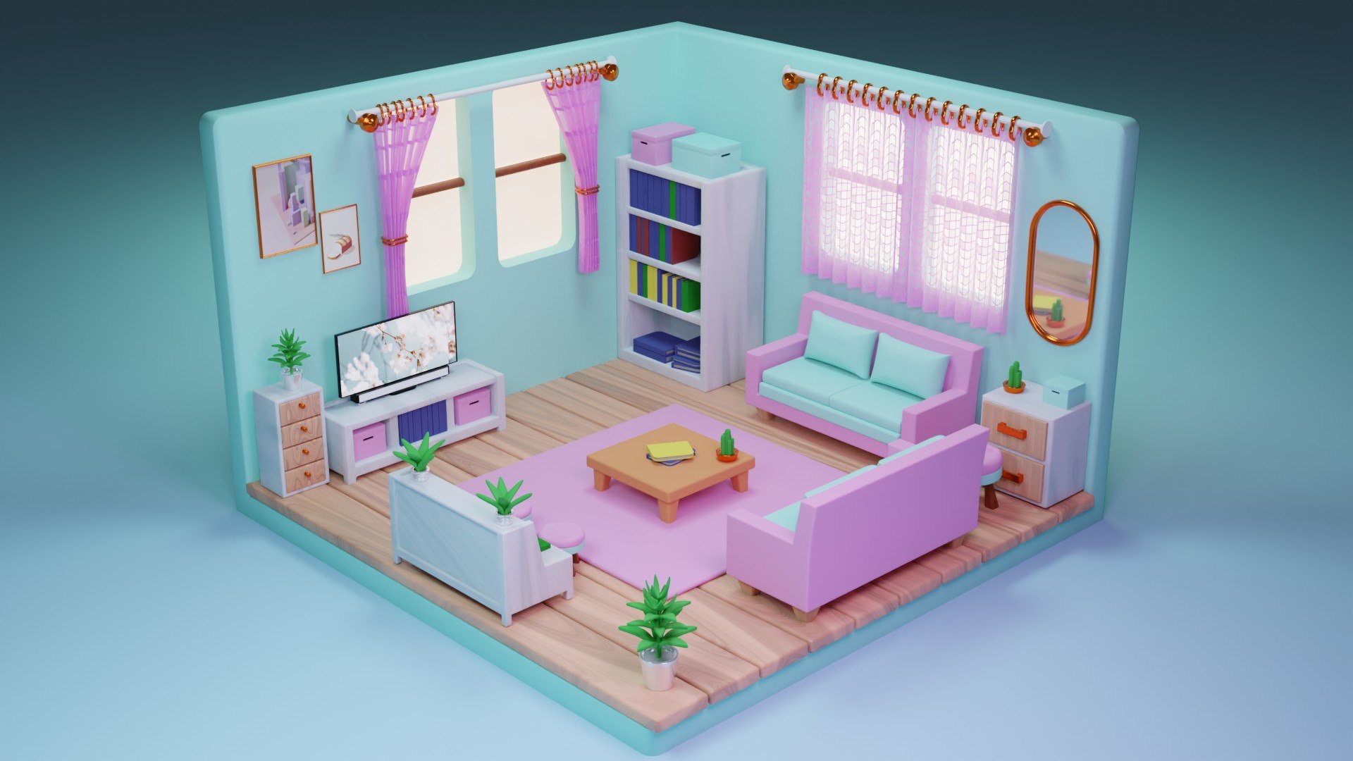 Isometric Room Design Model - TurboSquid 2207907