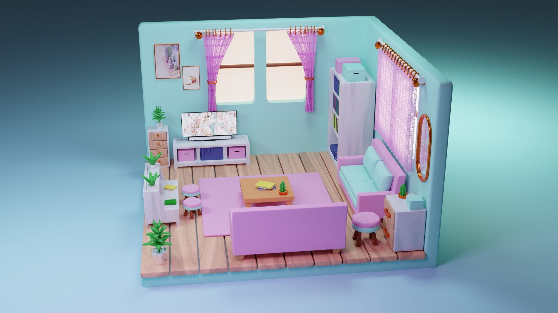 Isometric Room Design Model - TurboSquid 2207907