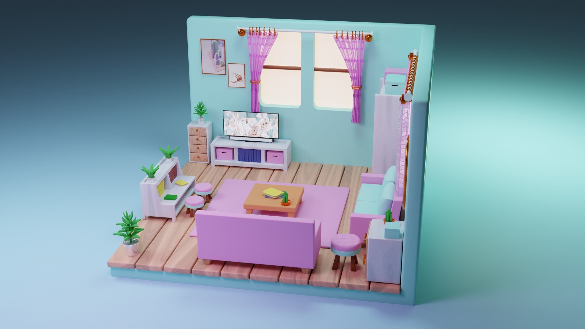 Isometric Room Design Model - TurboSquid 2207907