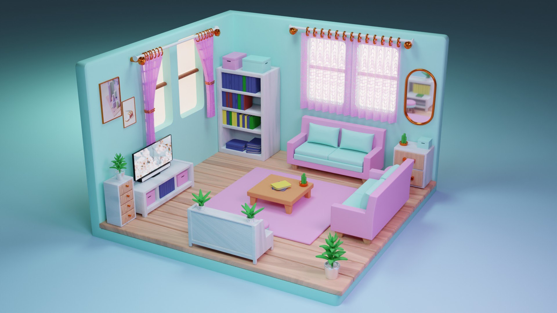 Isometric Room Design Model - TurboSquid 2207907