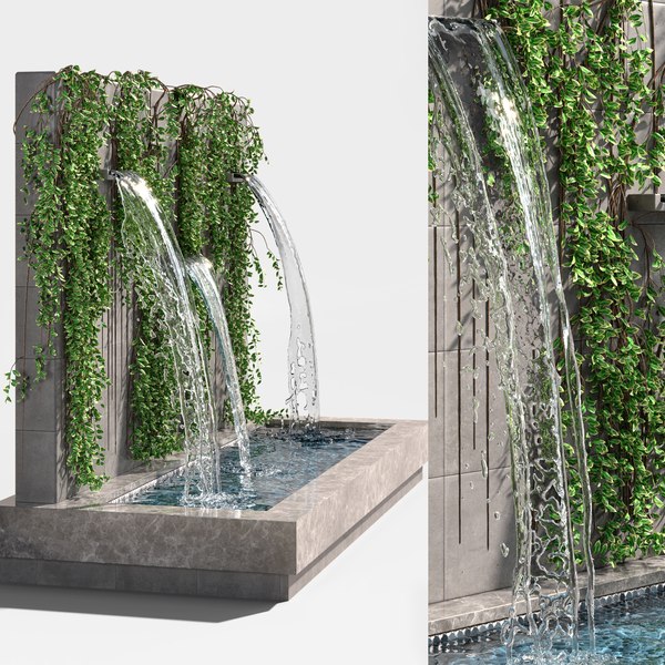3D Fountain Wall with Ivy model - TurboSquid 1734440