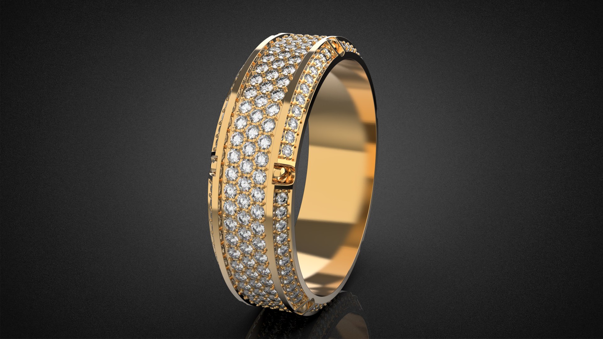 3D Model Gold Screw Pave Ring R27 3D Print Model - TurboSquid 1992684