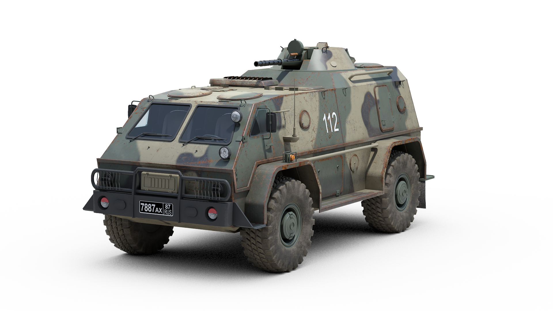 3d Model Russian Gaz 3937 Military Vehicle
