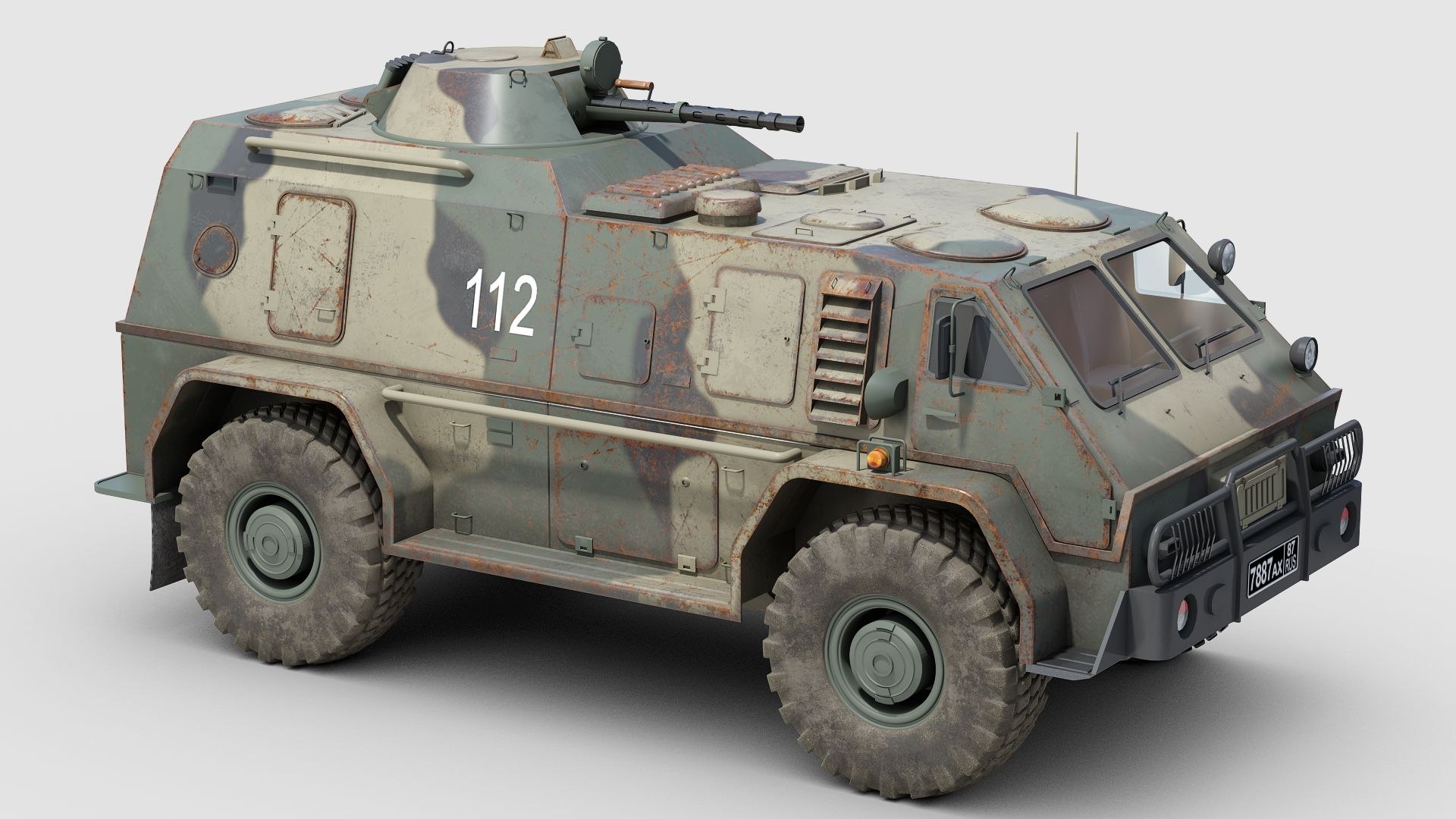 3d Model Russian Gaz 3937 Military Vehicle