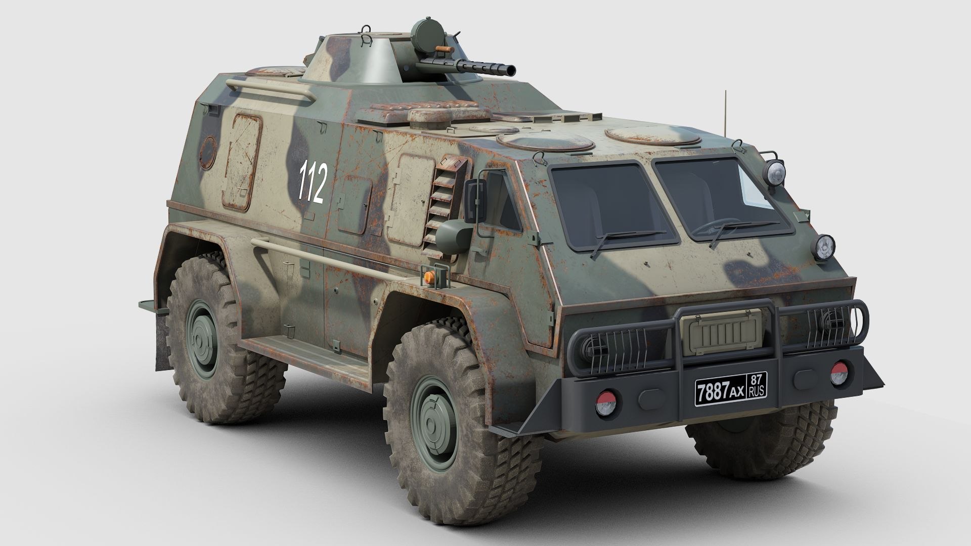 3d Model Russian Gaz 3937 Military Vehicle