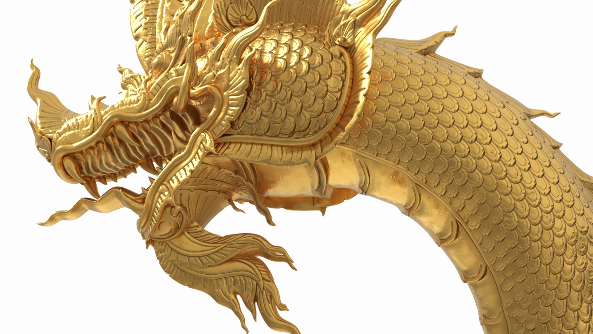 Gold Naga Dragon Rigged 3D Model - TurboSquid 2307915