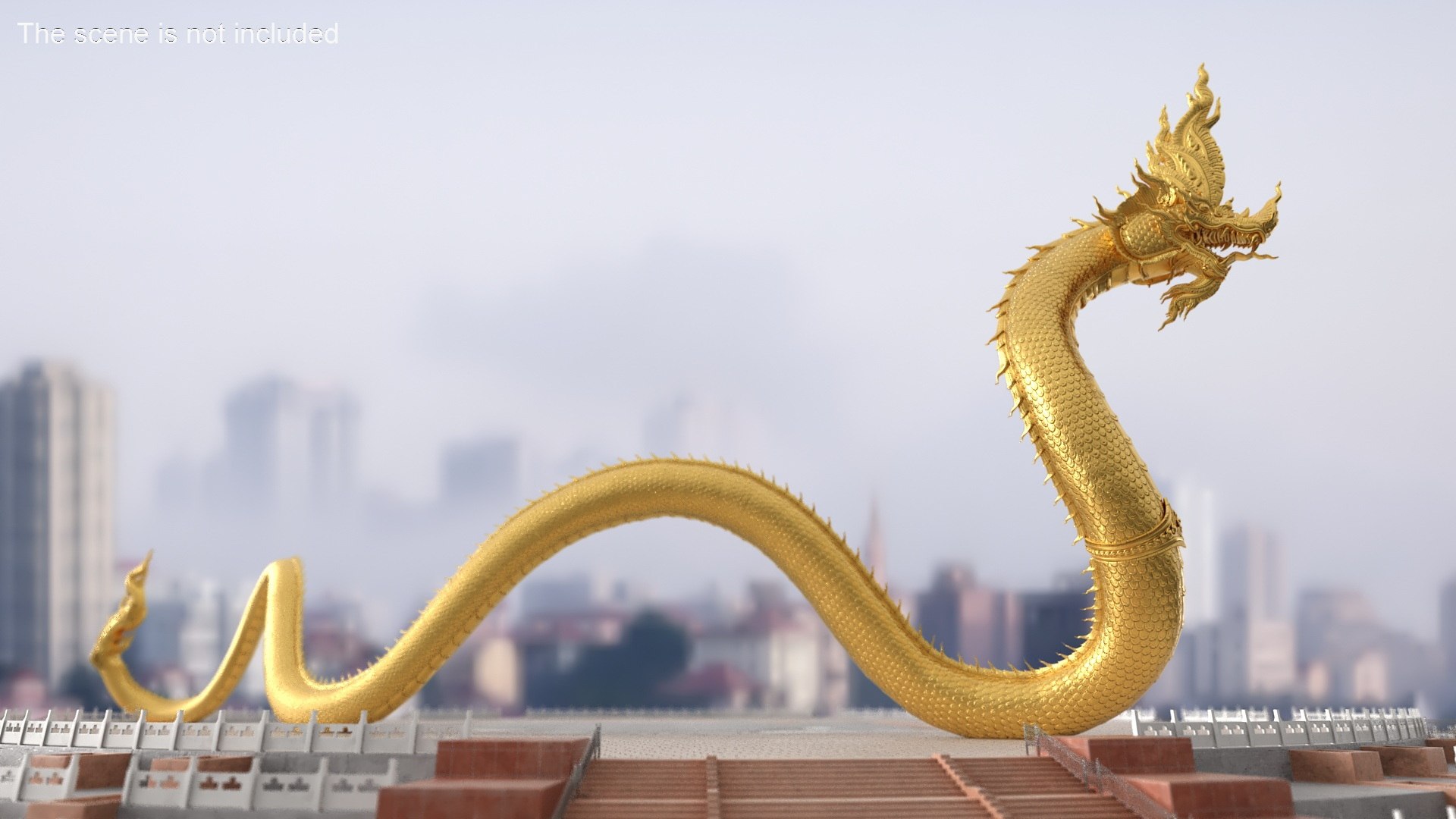 Gold Naga Dragon Rigged 3D Model - TurboSquid 2307915