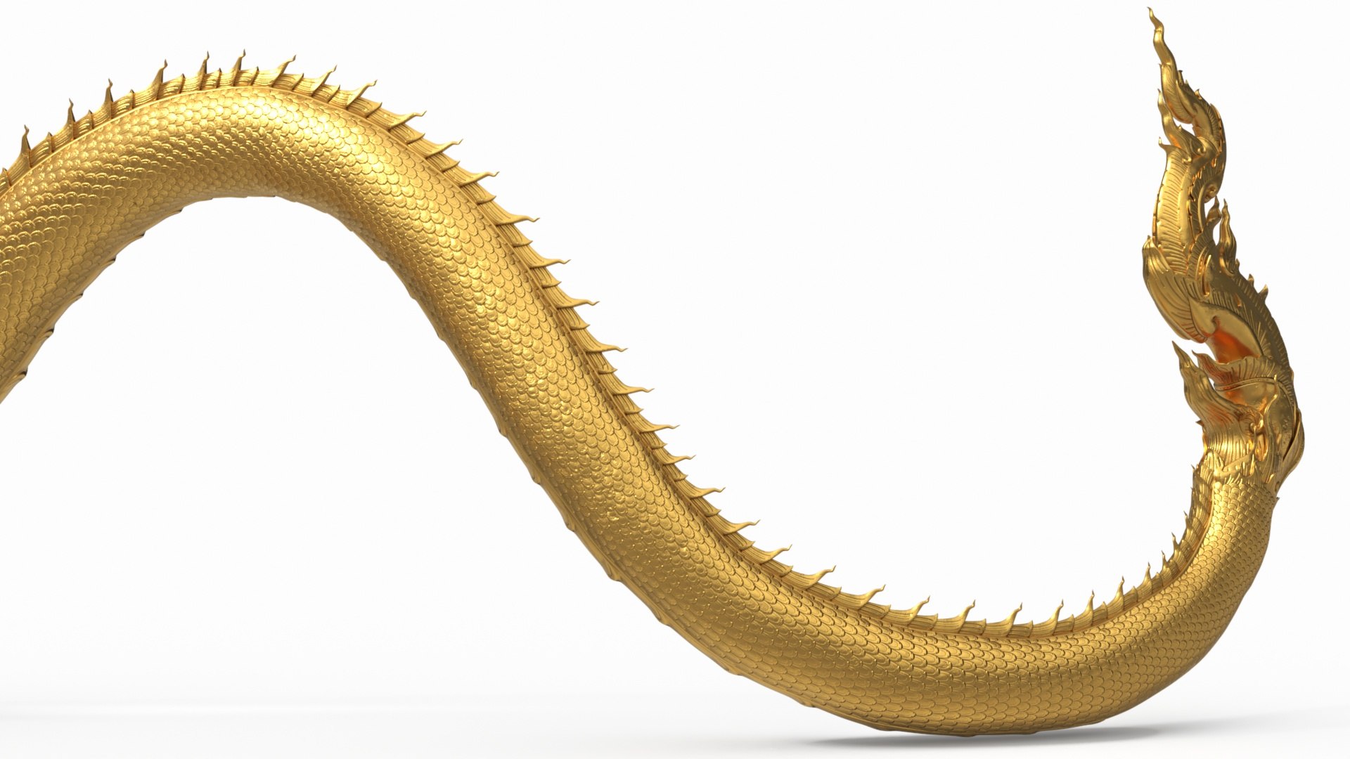 Gold Naga Dragon Rigged 3D Model - TurboSquid 2307915