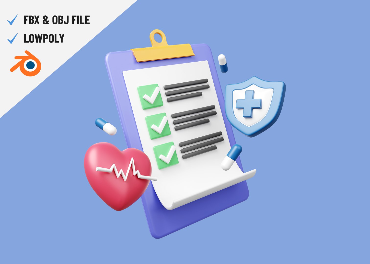 Health Insurance 3D Illustration 3D Model - TurboSquid 2232192