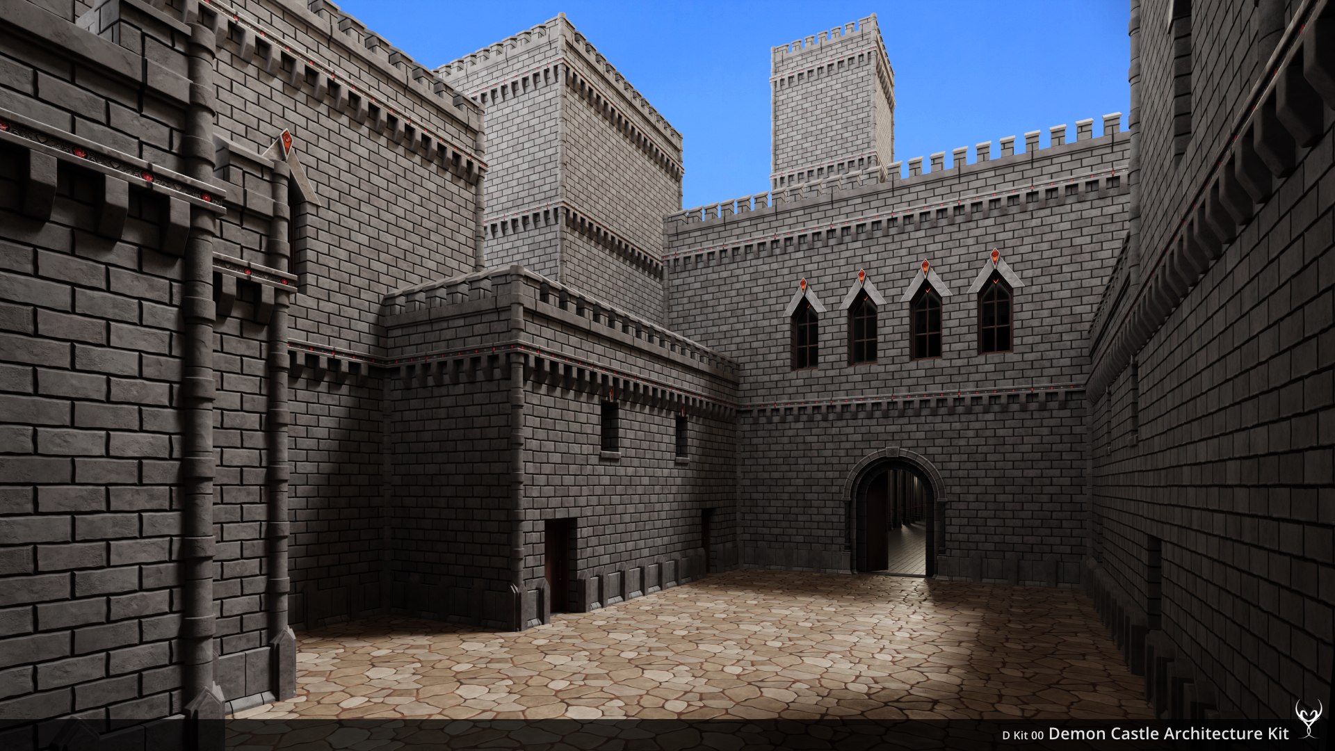 3D D Kit 00 Demon Castle Architecture Kit - Court Kit Model ...