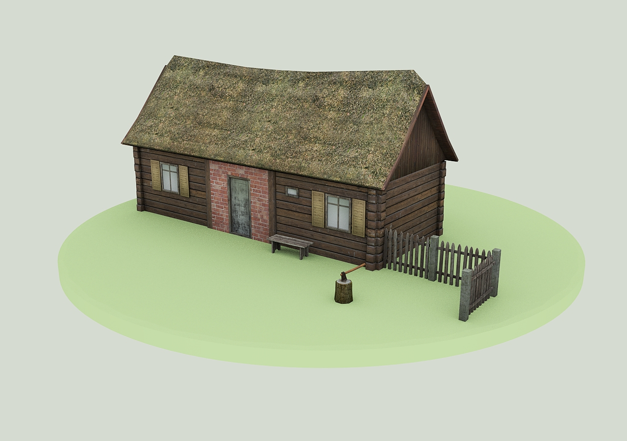 3d village house rural model