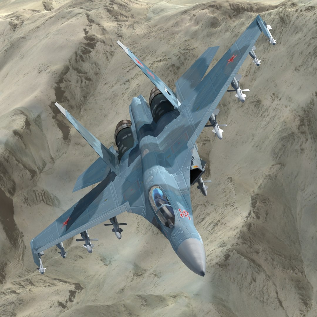 3ds Max Sukhoi Flanker Fighter Aircraft