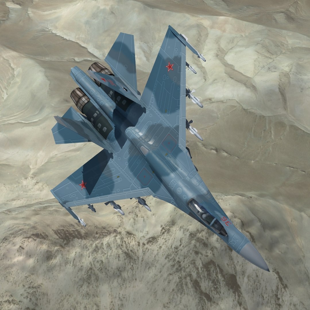 3ds Max Sukhoi Flanker Fighter Aircraft