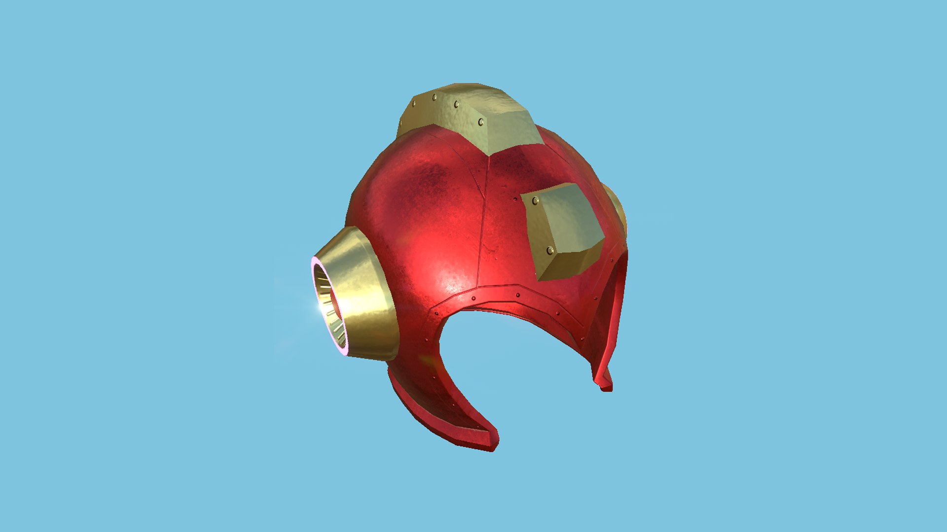 Megaman Helmet 05 Red - Character Design Fashion 3D - TurboSquid 1762593