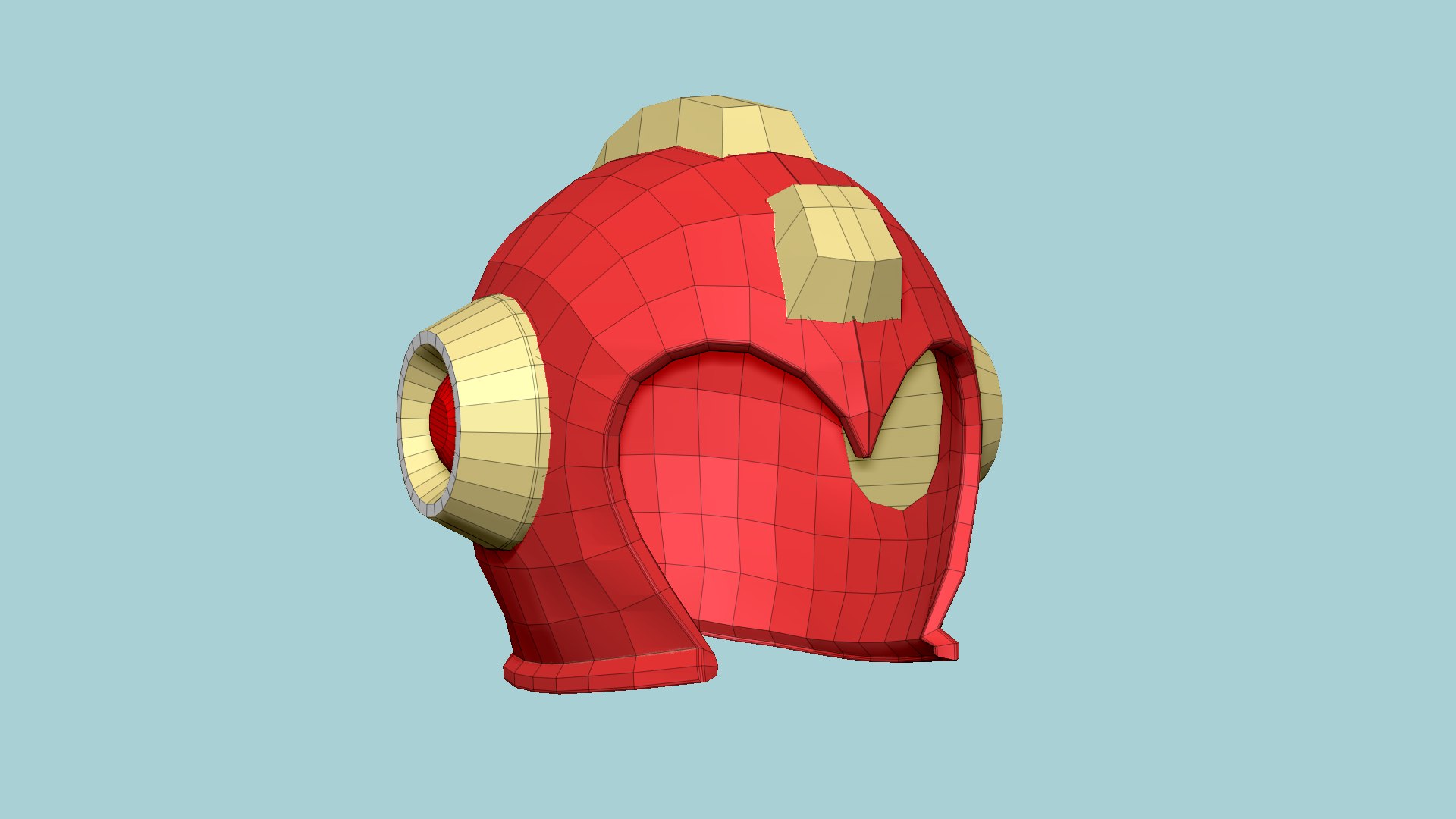 Megaman Helmet 05 Red - Character Design Fashion 3D - TurboSquid 1762593