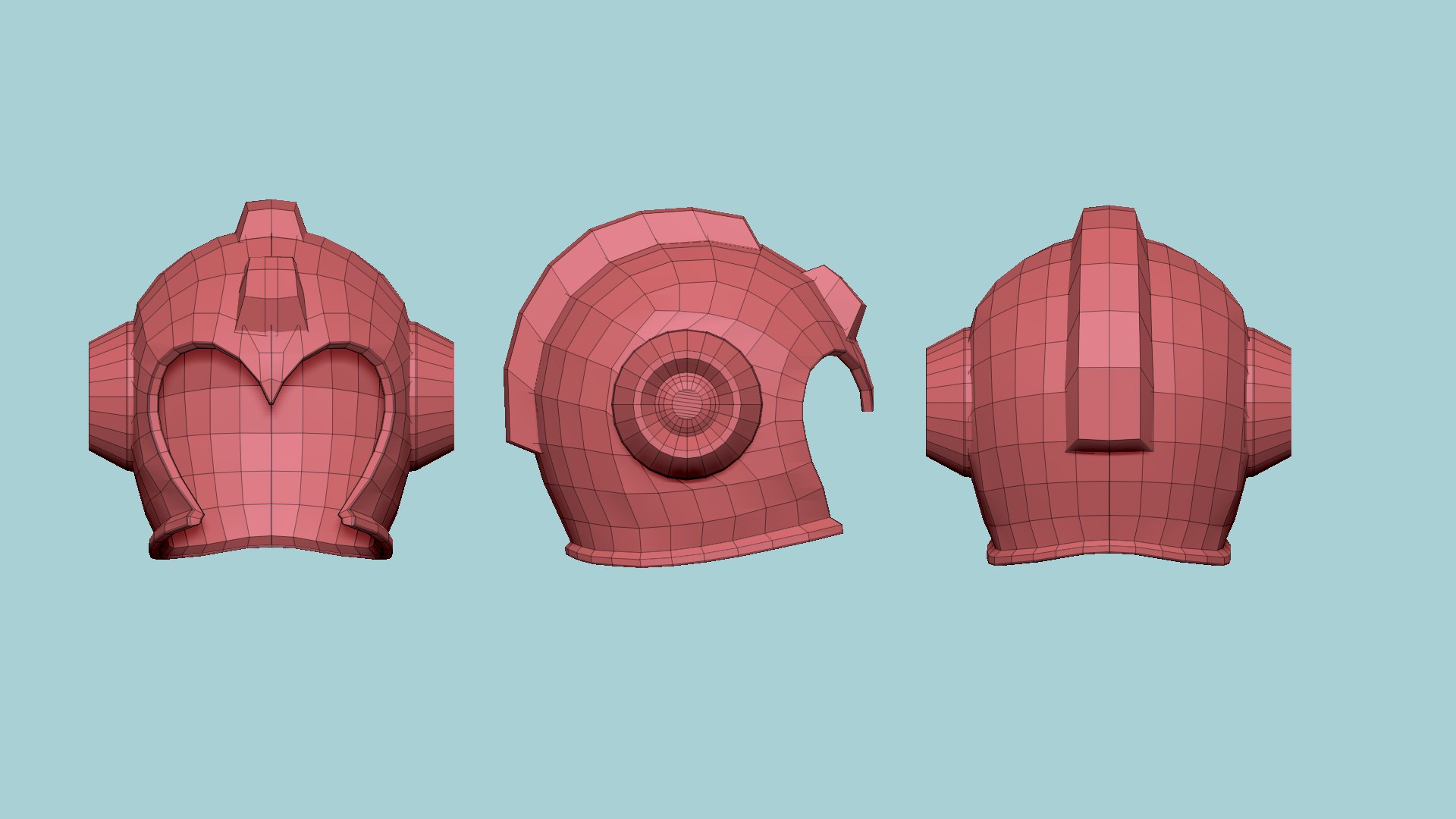Megaman Helmet 05 Red - Character Design Fashion 3D - TurboSquid 1762593