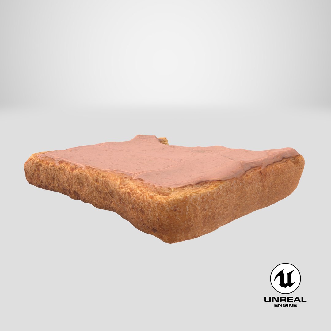 3D Toast with Duck Paste 02 Bitten - TurboSquid 2071841