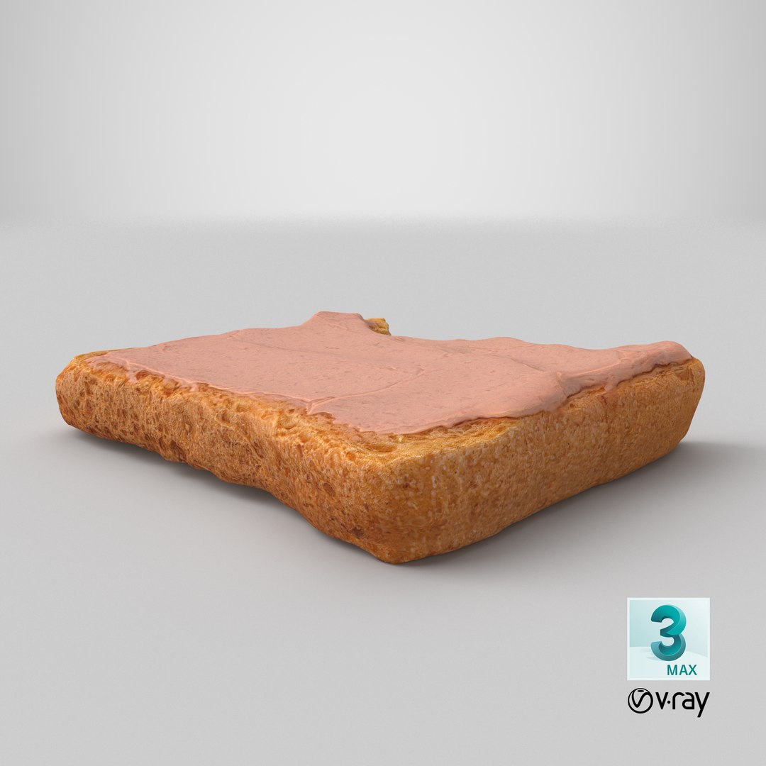3D Toast with Duck Paste 02 Bitten - TurboSquid 2071841