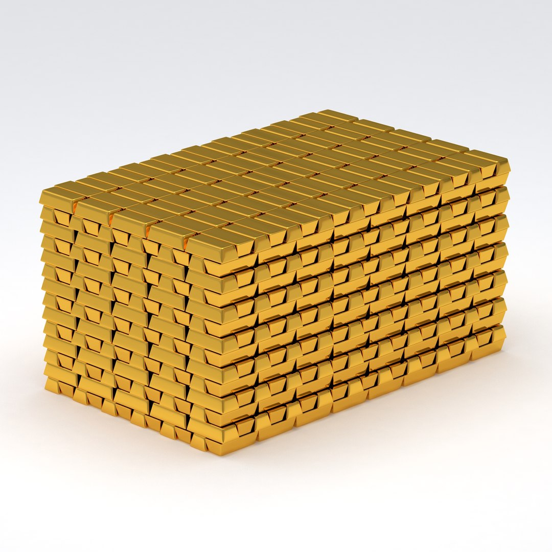 Gold Bars Stack 3D Model - TurboSquid 2170916