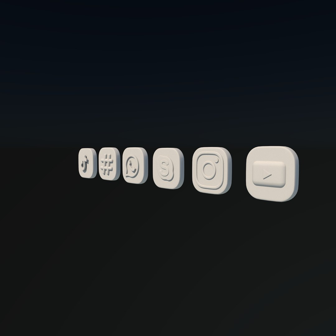 3D Social Media Icons 3D Model Model - TurboSquid 2360437